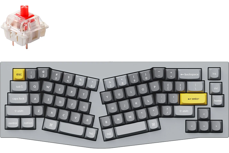 Keyboard Keychron Q8 ANSI 96% 100 Key Gray Full Assembled Knob Red ...