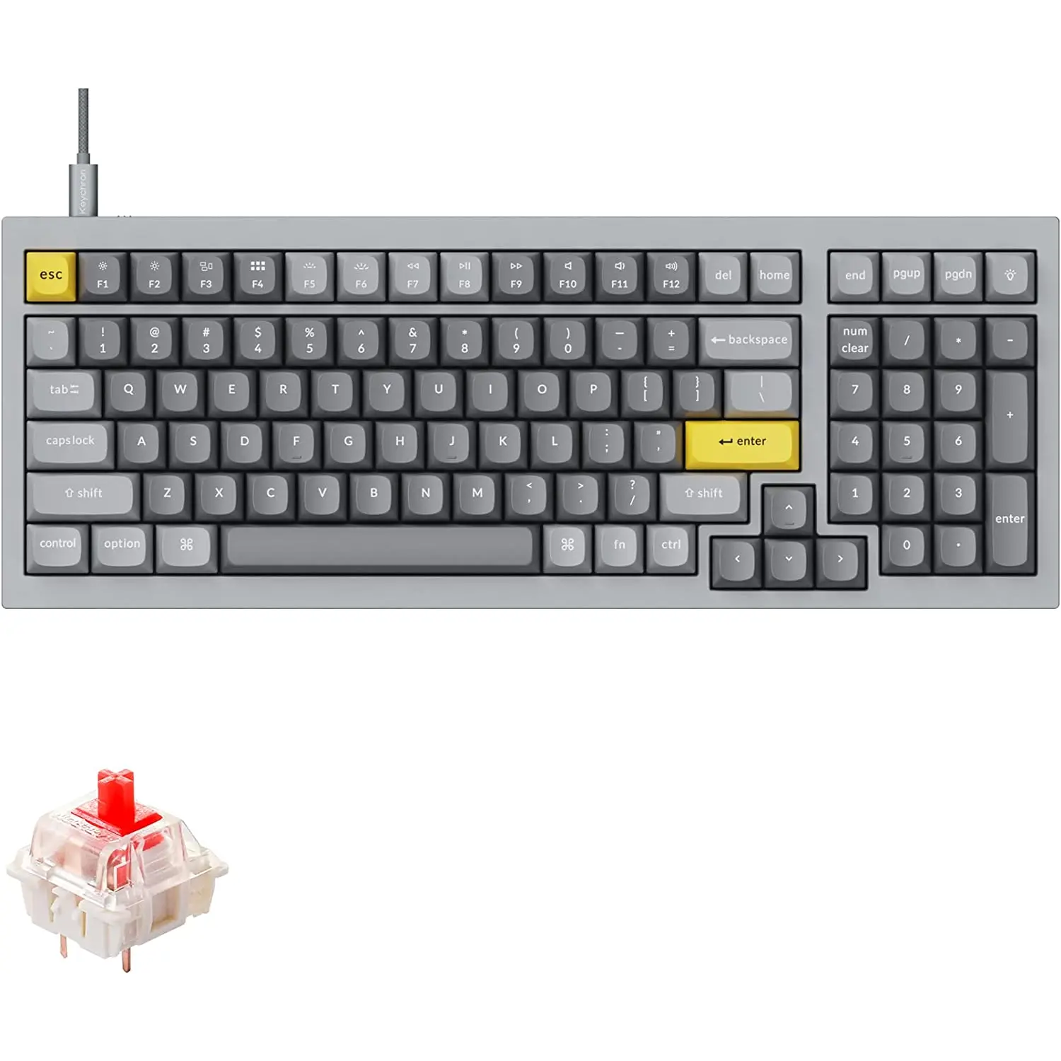 კლავიატურა Keychron Q5 ANSI 96% 100 Key Grey Full Assembled Knob Blue ...