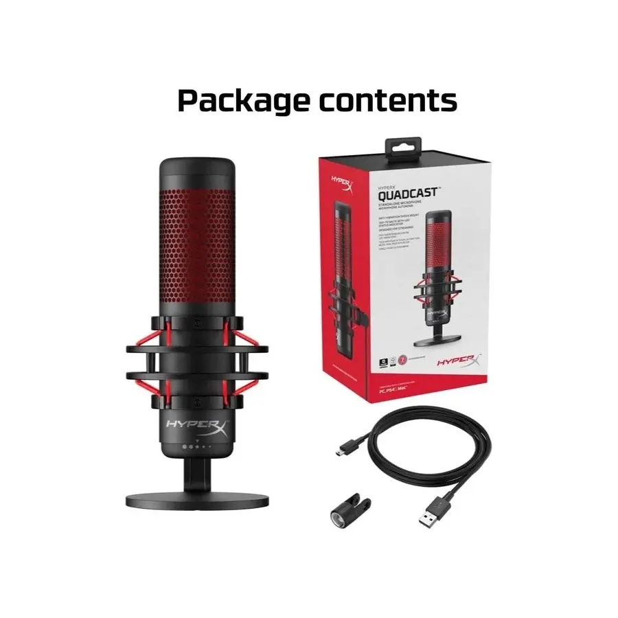 Microphone HyperX Quad Cast Black Red Hyper X HX-MICQC-BK - Best ...